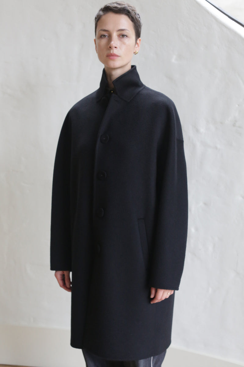 Men's Coat | Watermark Double Face Cashmere Black – Lan Jaenicke